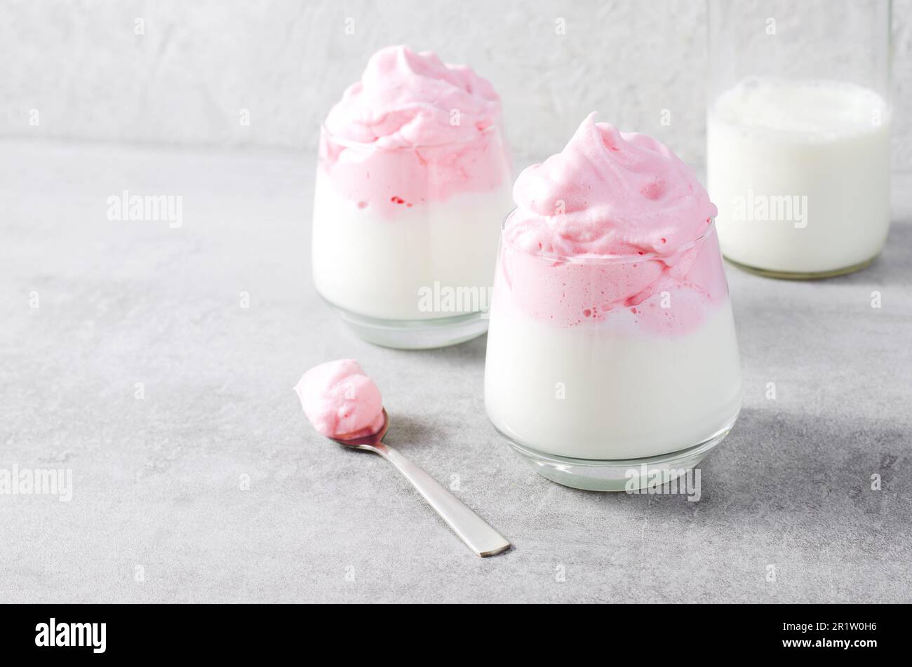 Whipped Strawberry Milk, Strawberry Milkshake, Dalgona Style Drink with ...