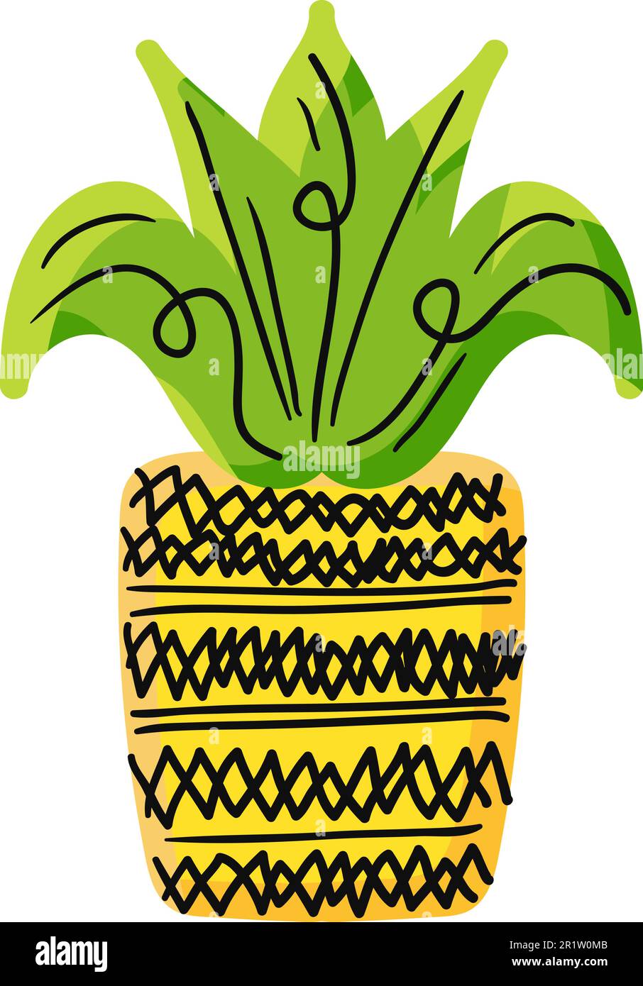 Natural pineapple hand drawn vector illustration. Ripe tropical fruit ...