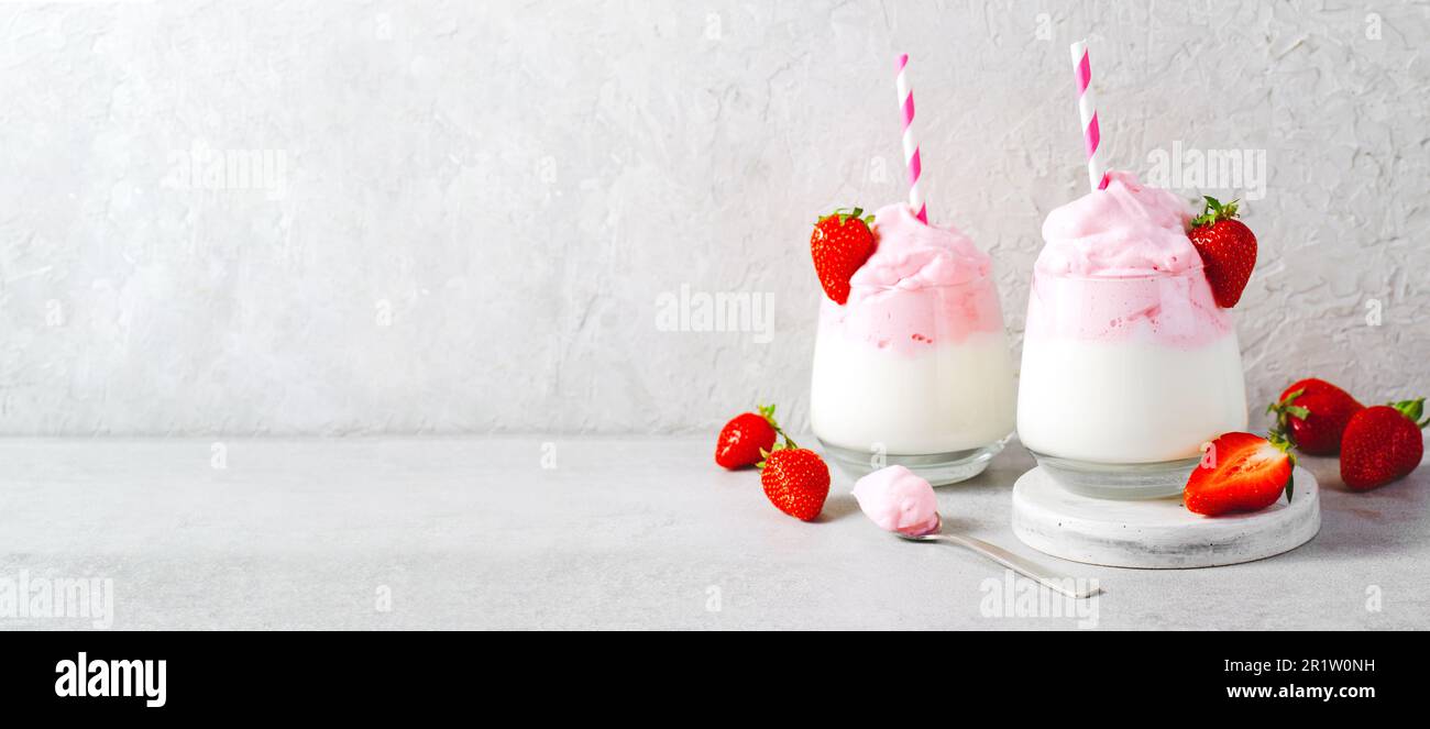 Whipped Strawberry Milk, Strawberry Milkshake, Dalgona Style Drink with ...