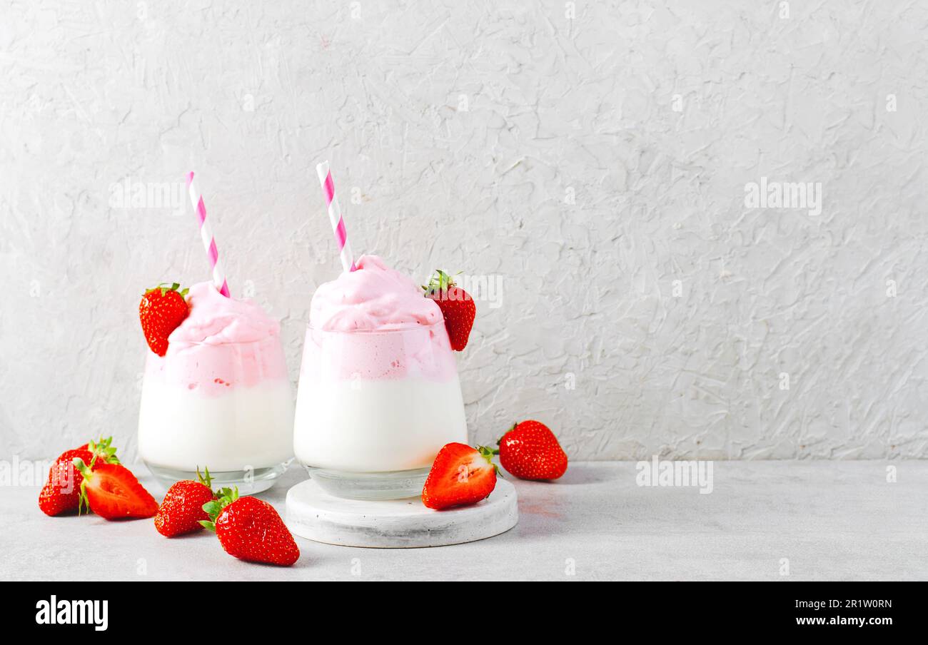 Whipped Strawberry Milk, Strawberry Milkshake, Dalgona Style Drink with ...