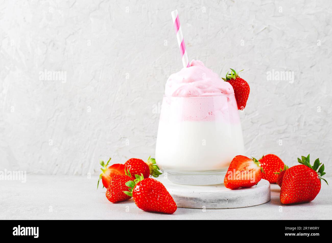 Whipped Strawberry Milk, Strawberry Milkshake, Dalgona Style Drink with ...