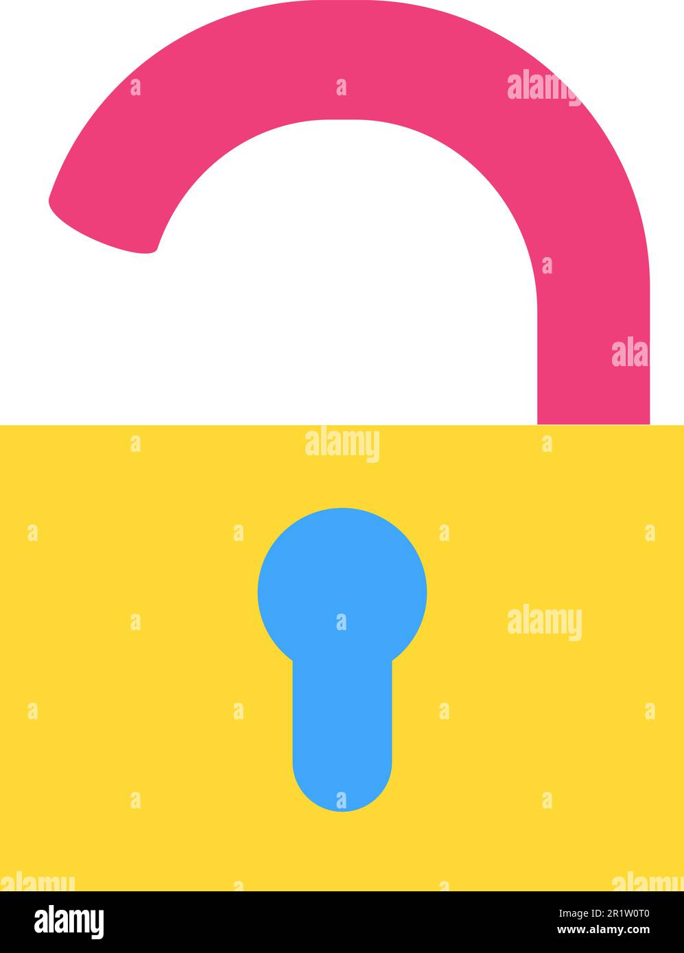 Open padlock flat vector icon. Openness, extraversion symbol. Security ...