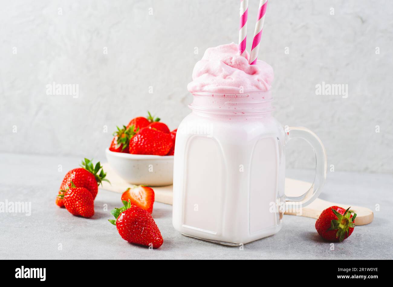 Whipped Strawberry Milk, Strawberry Milkshake, Dalgona Style Drink with ...