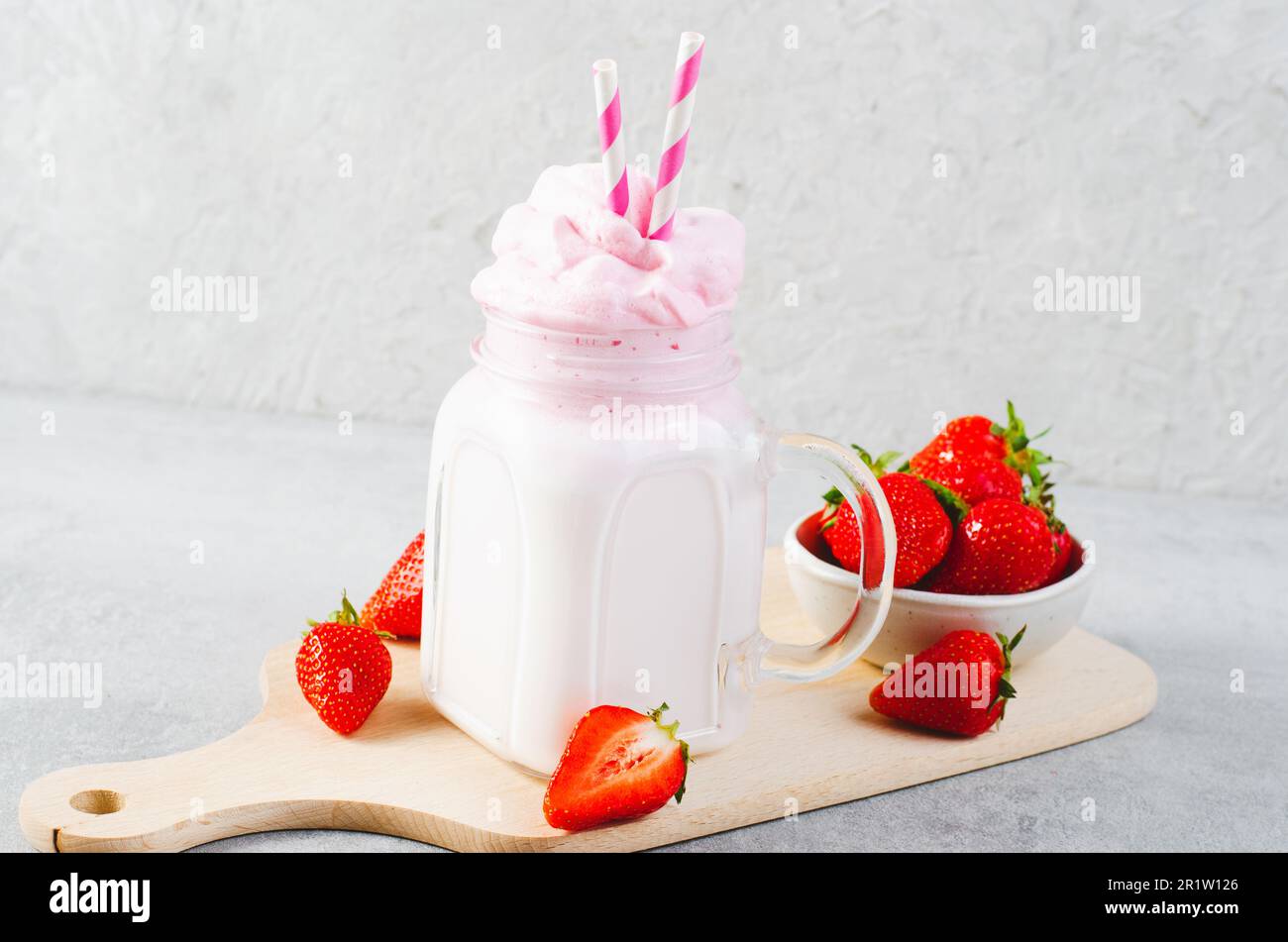 Whipped Strawberry Milk, Strawberry Milkshake, Dalgona Style Drink with ...