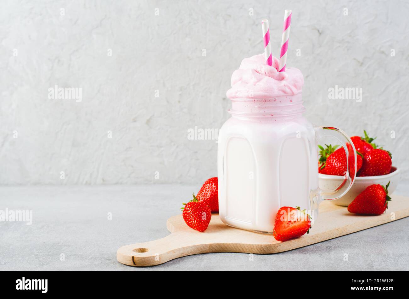 Whipped Strawberry Milk, Strawberry Milkshake, Dalgona Style Drink with ...