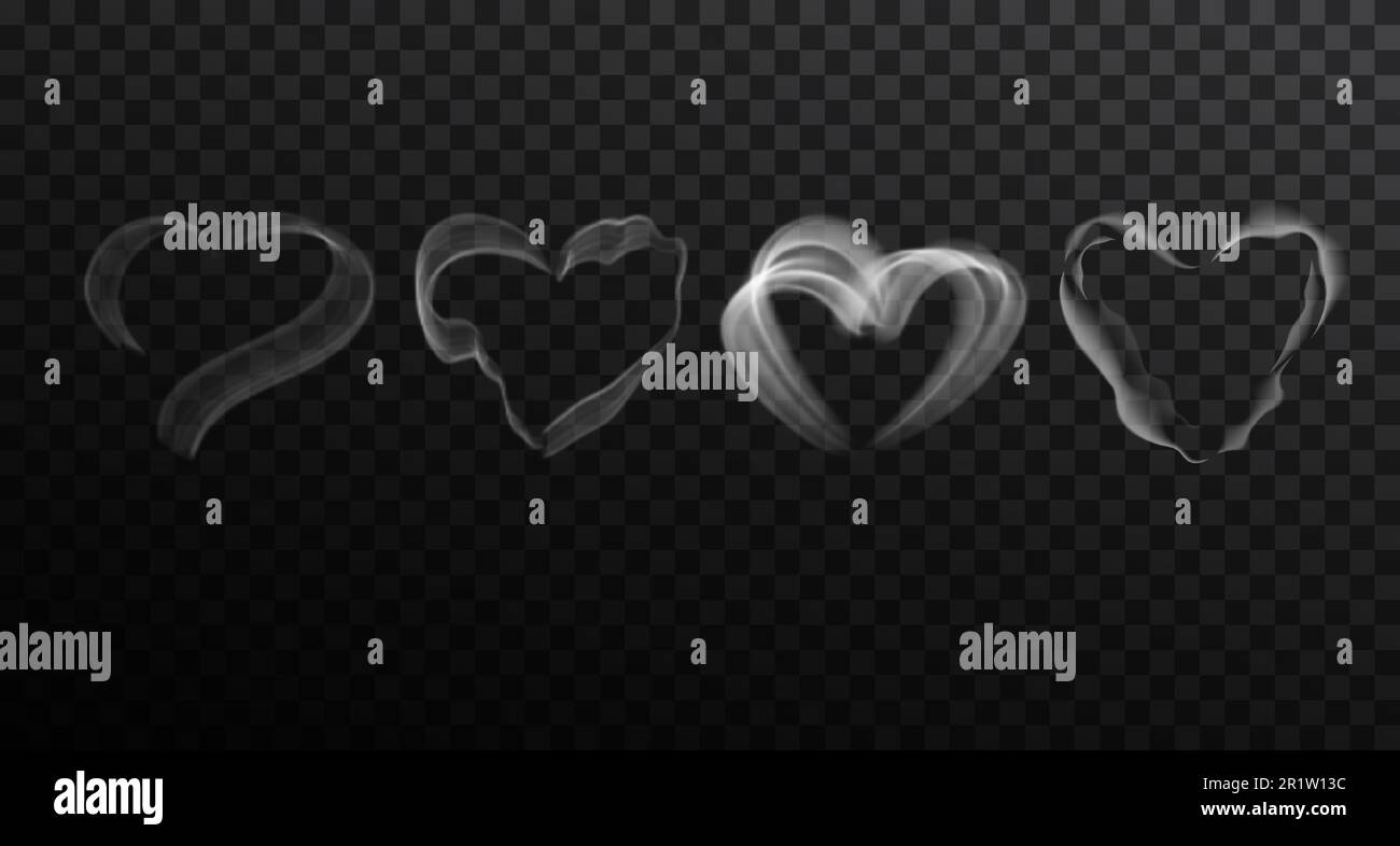 Set of smoke in heart shape. Vector illustration Stock Vector Image ...