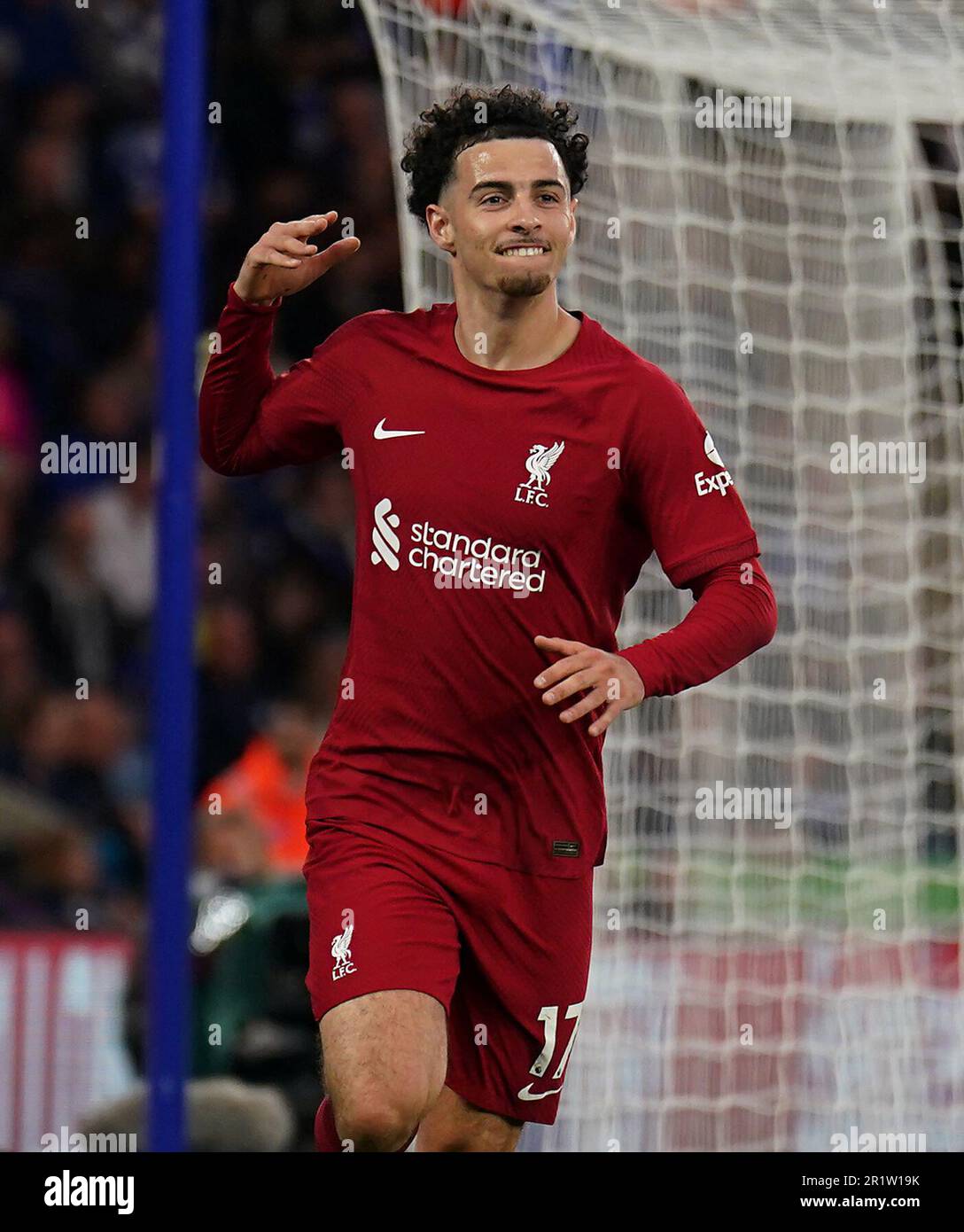 Liverpool's Curtis Jones celebrates scoring their side's first goal of ...