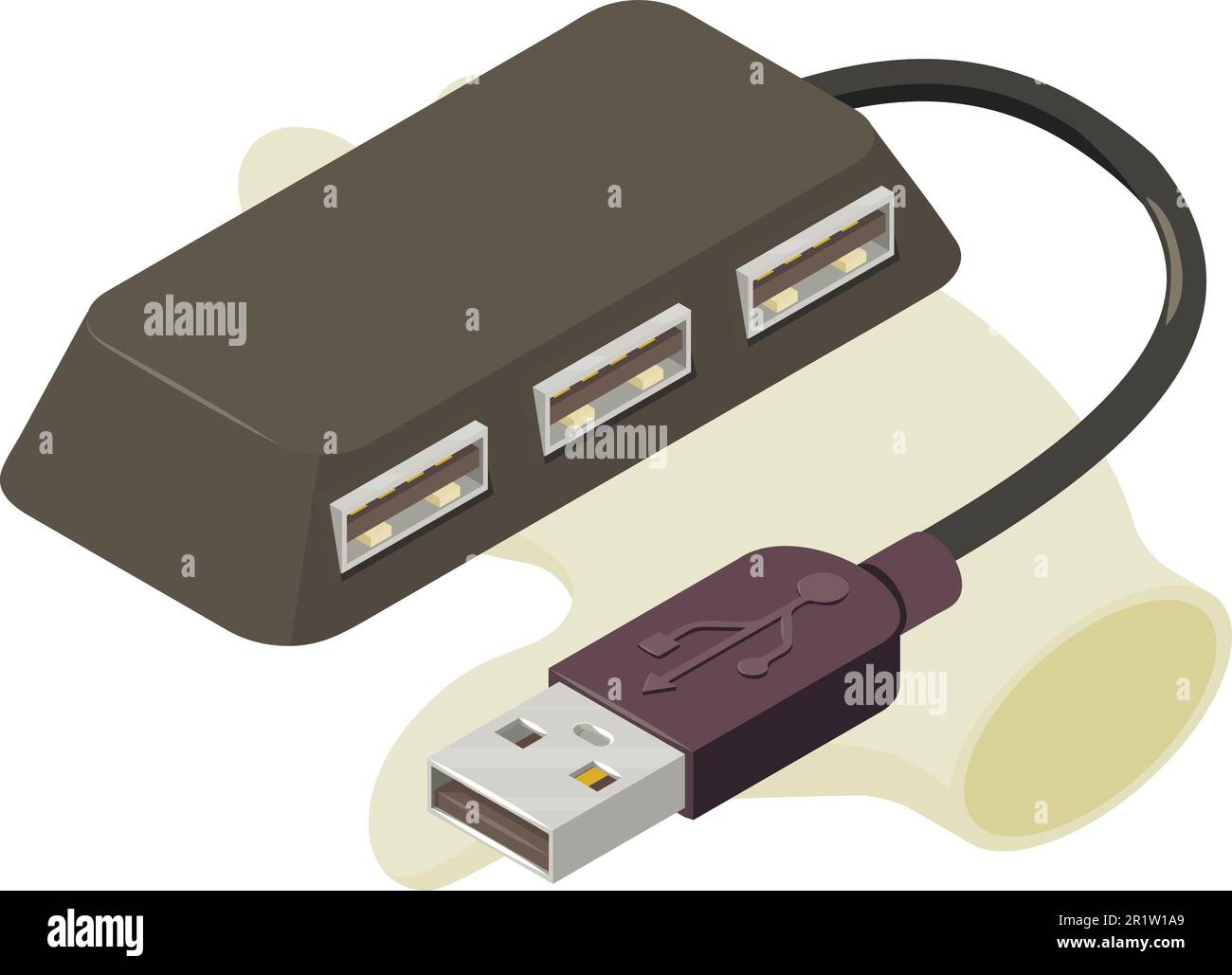 Splitter icon isometric vector. New black usb splitter with three ...