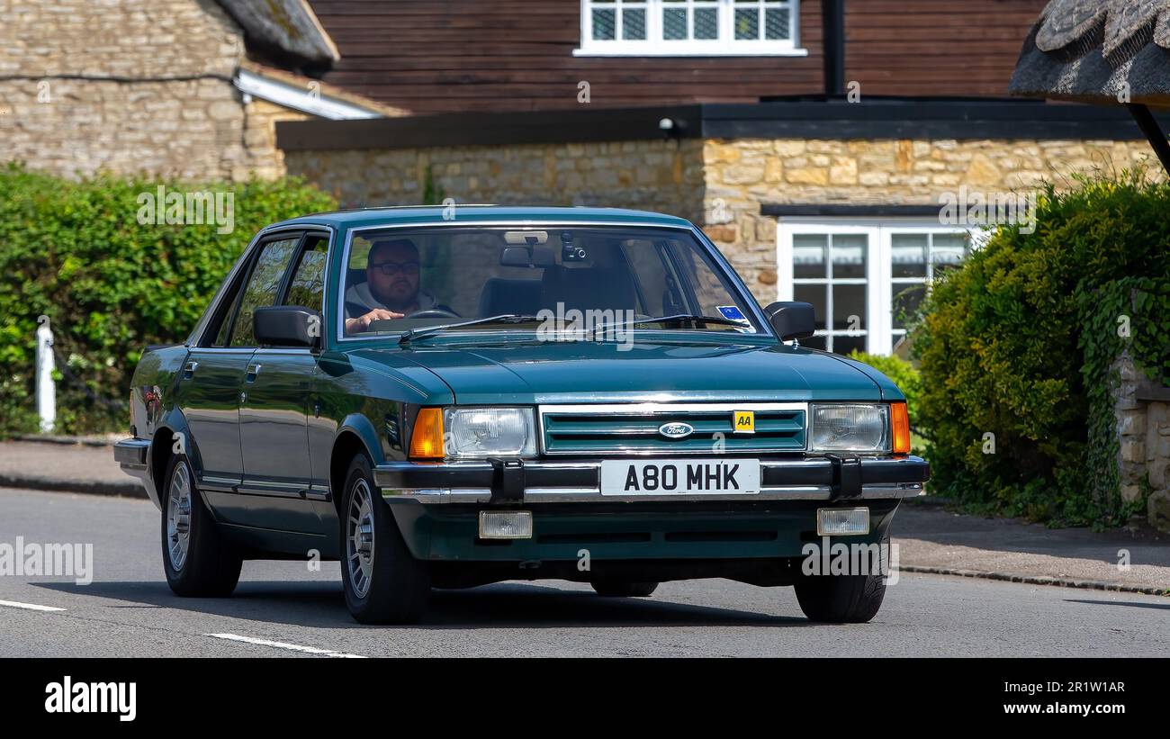 Stoke Goldington,Northants,UK - May 14th 2023. 1983 green FORD GRANADA ...