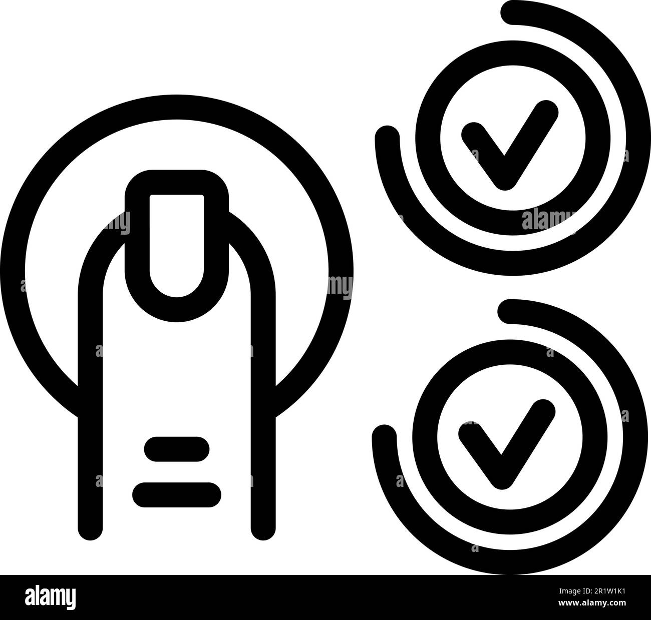 Finger touch icon outline vector. Digital personal. Data access Stock ...