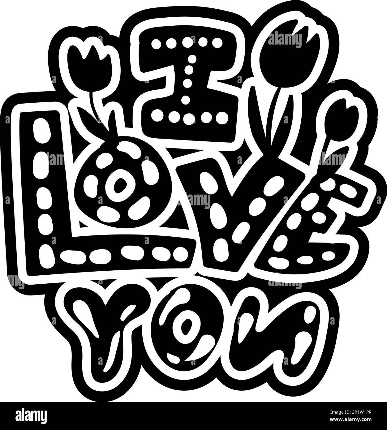 Positive Poster I Love You Original Hand Drawn Quote on Chalkboard ...