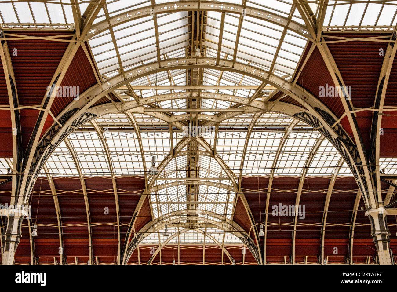 Iron Framed Glass Roof, Paddington Station, , London, England Stock ...