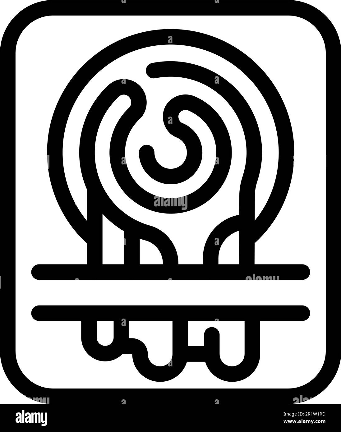 Fingerprinting icon outline vector. Human access. Scan print Stock ...