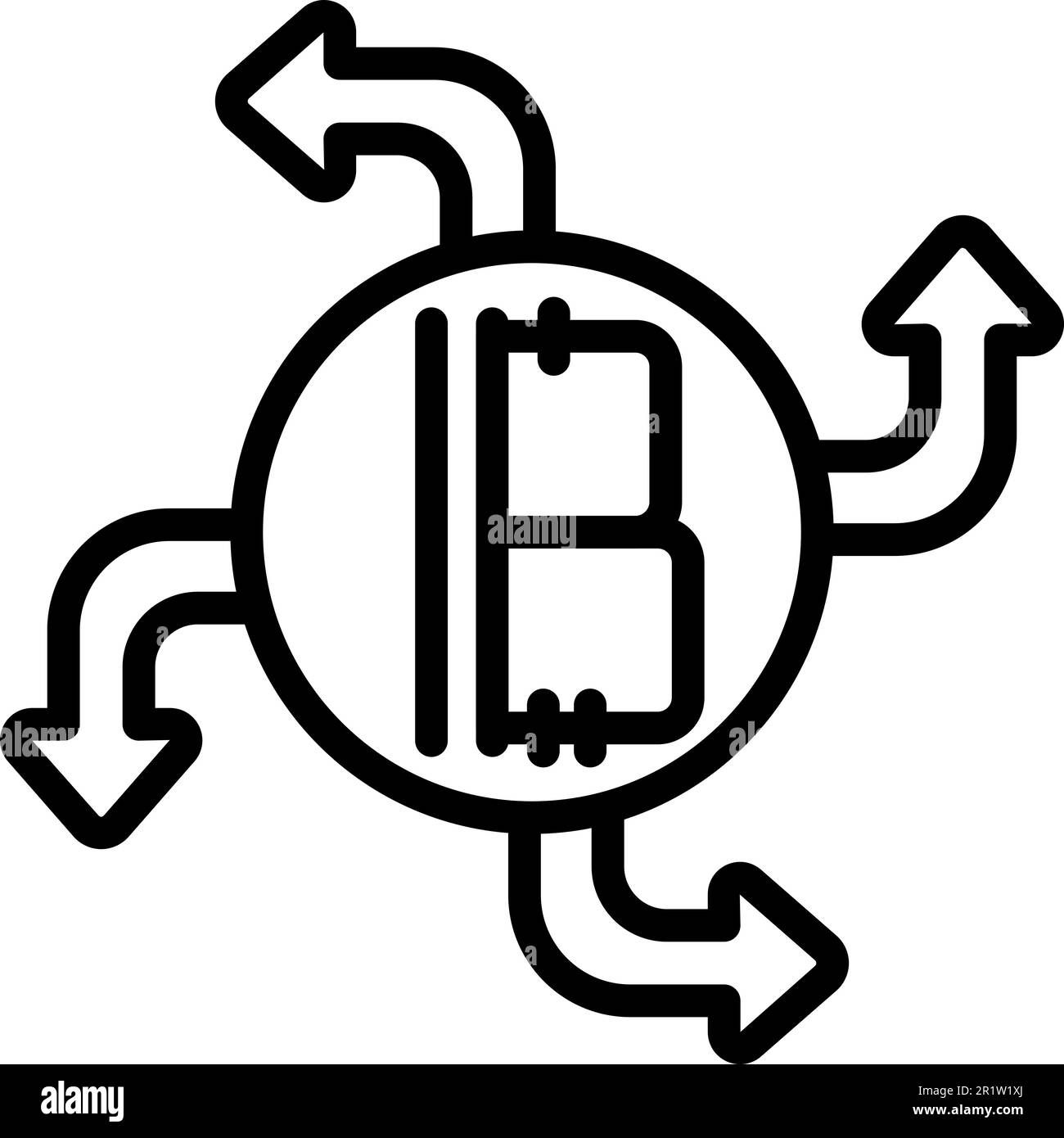 Barter change icon outline vector. Payment bitcoin. Card cash Stock ...
