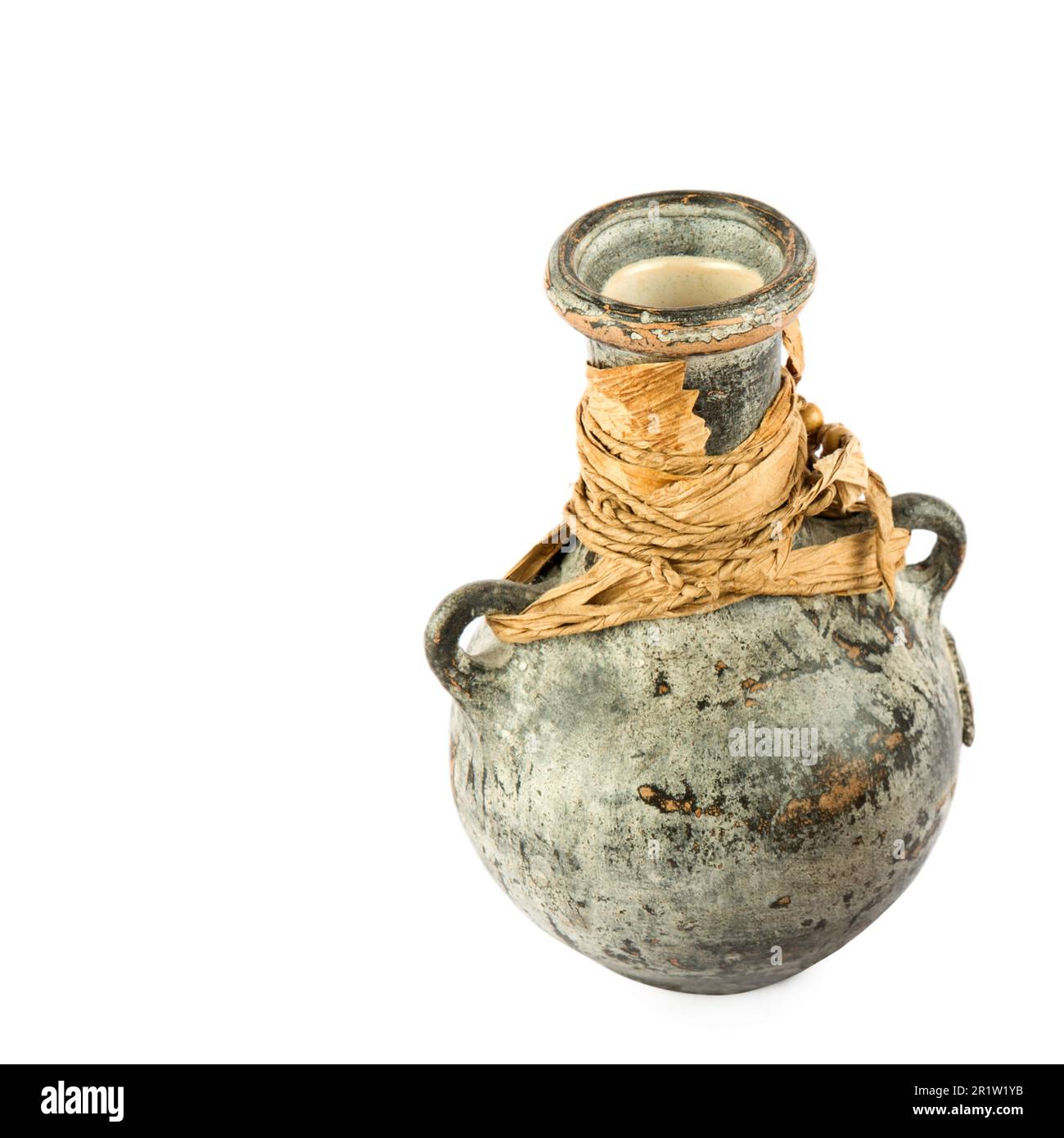 Ceramic amphora isolated on white background. There is space for text ...