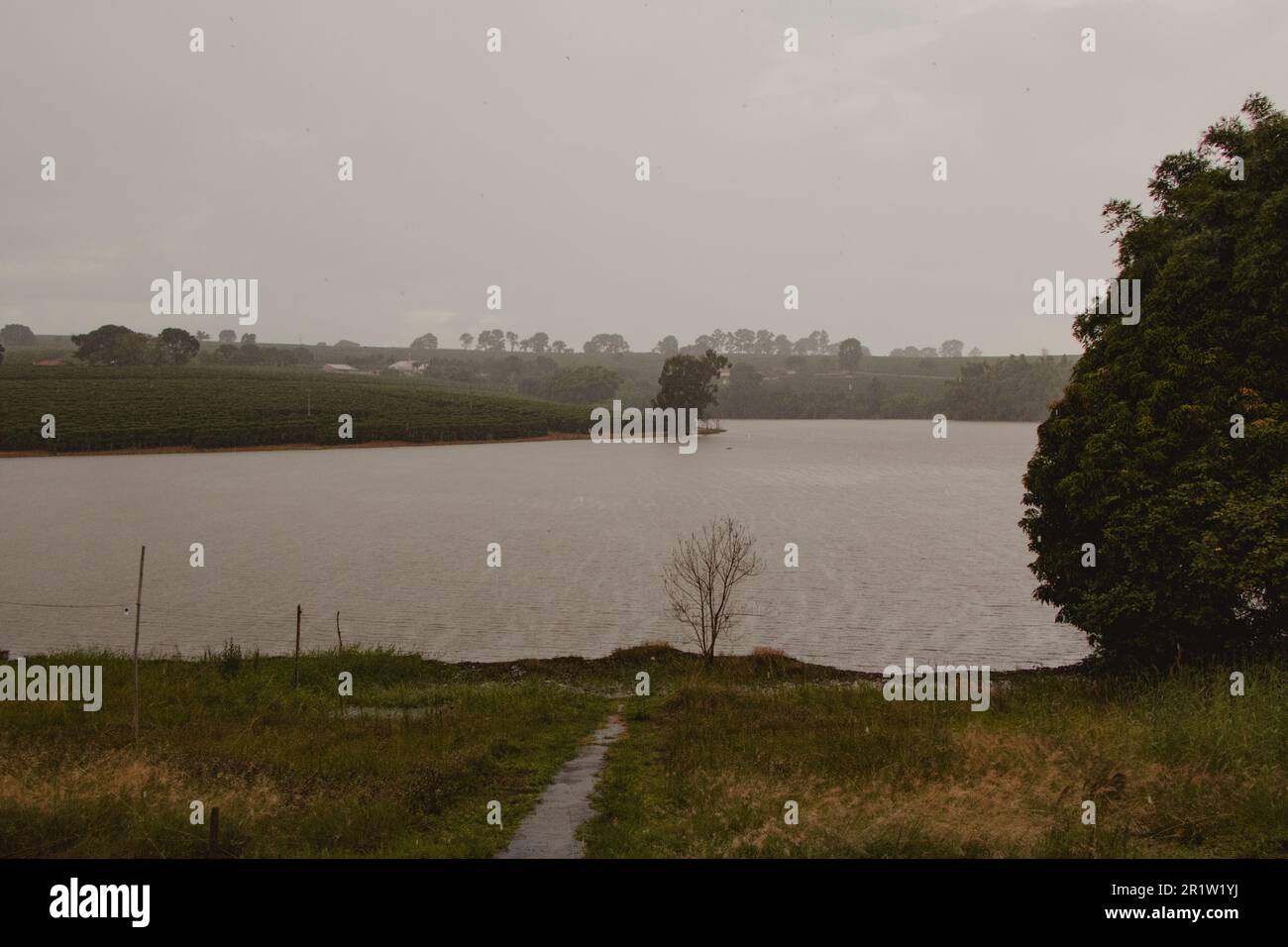 rain landscape on the ranch Stock Photo - Alamy