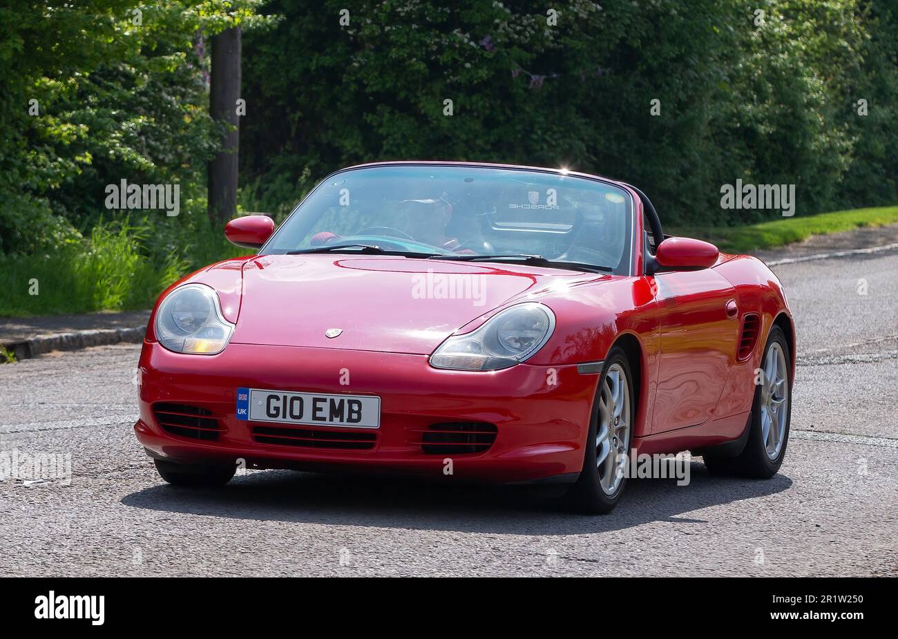 Stoke Goldington,Northants,UK - May 14th 2023. 2004 red PORSCHE BOXSTER ...