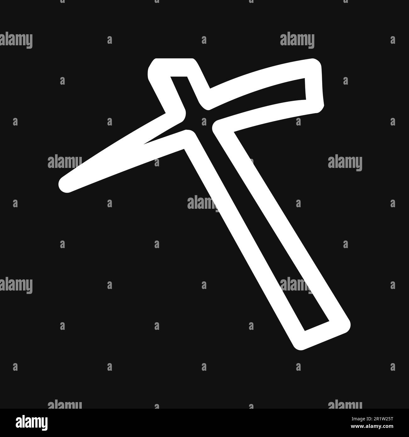 Black mine pickaxe thick line vector icon. Mining equipment isolated on ...