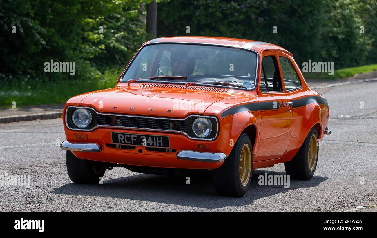 Stoke Goldington,Northants,UK - May 14th 2023. 1970 orange FORD ESCORT ...