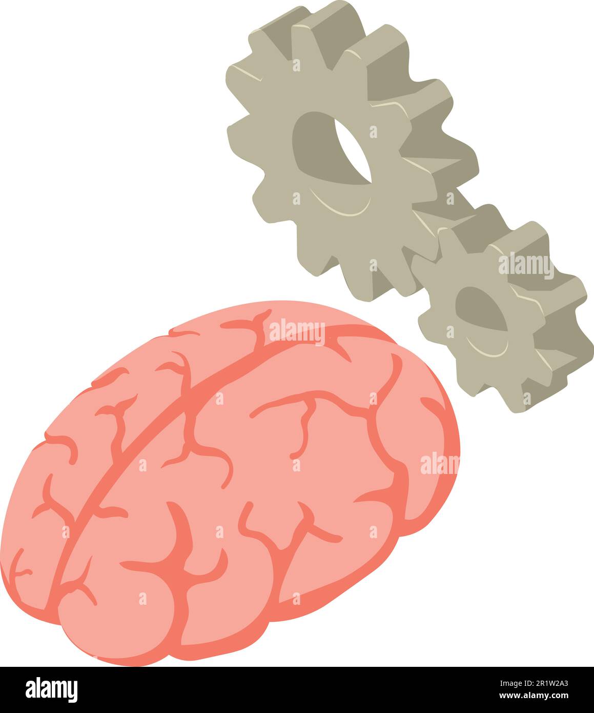 Intellectual property icon isometric vector. Realistic human brain and ...
