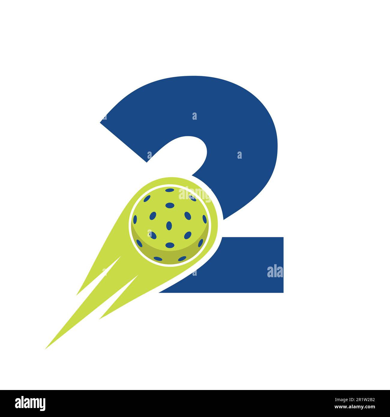 Initial Letter 2 Pickleball Logo Concept With Moving Pickleball Symbol ...