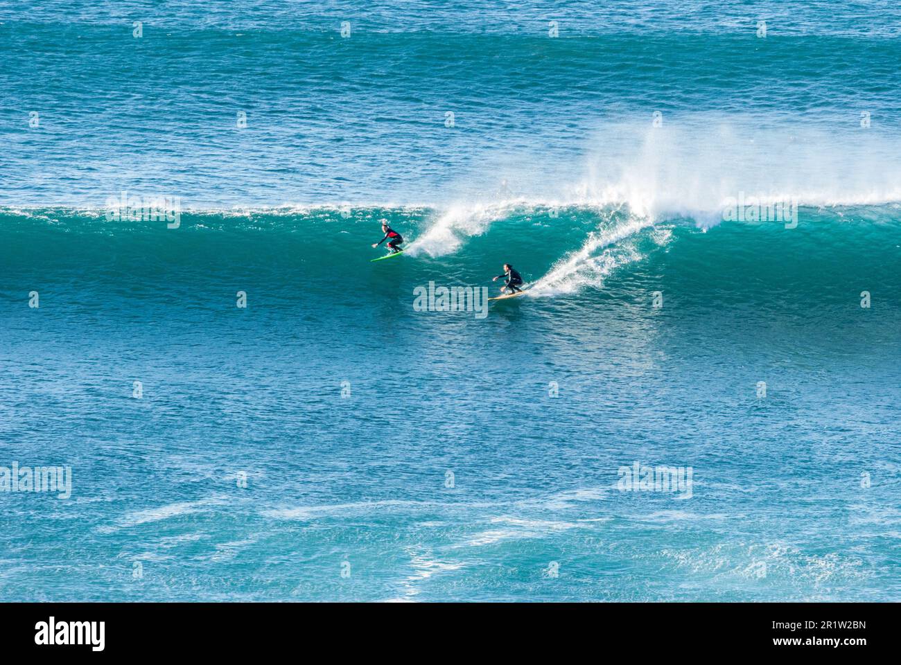Big Waves crashing creating white foam that vaporises in the air ...