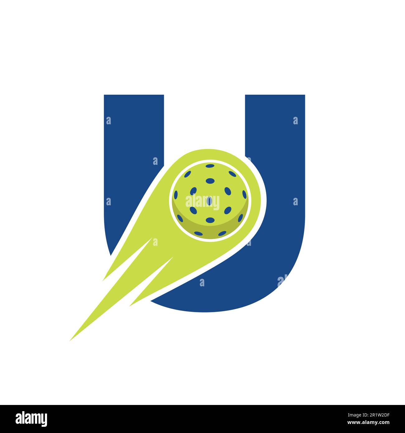Initial Letter U Pickleball Logo Concept With Moving Pickleball Symbol ...