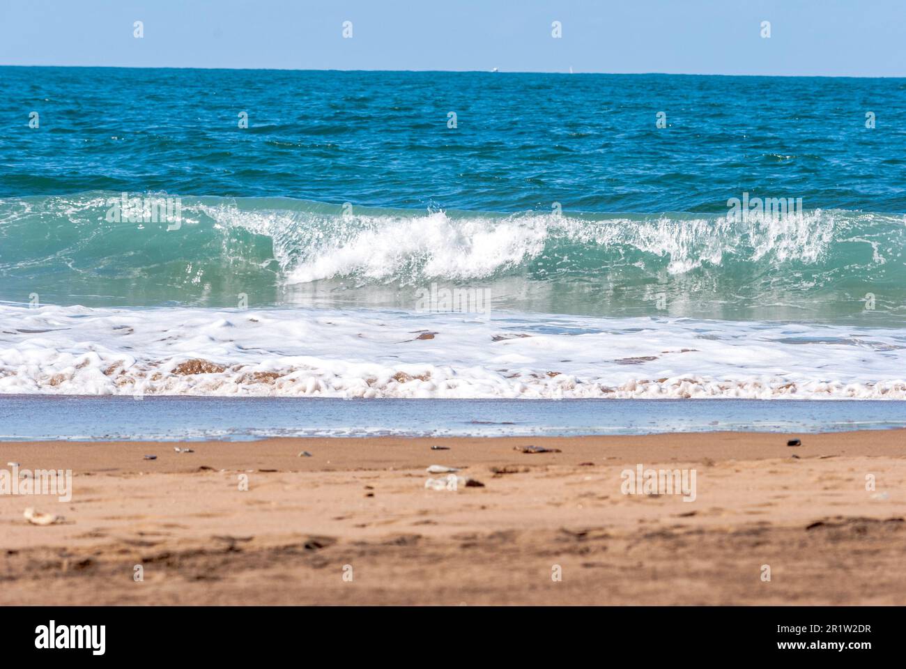 Sopelana beach near Bilbao. Day of relaxation and tranquility with ...