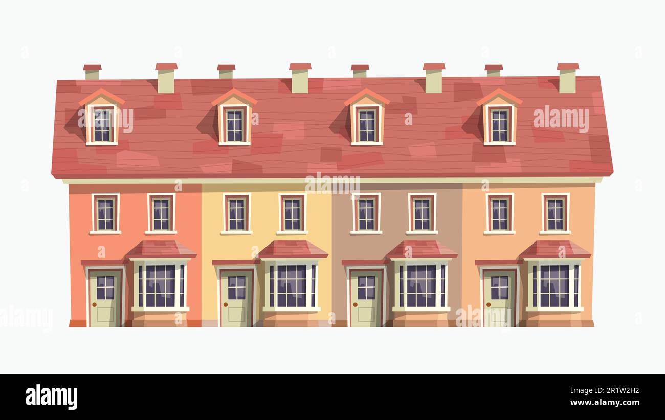 Row house facade Cut Out Stock Images & Pictures - Alamy