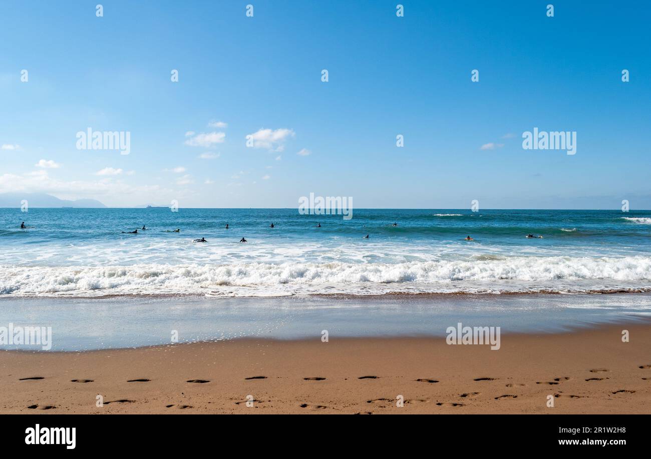 Big Waves crashing creating white foam that vaporises in the air ...