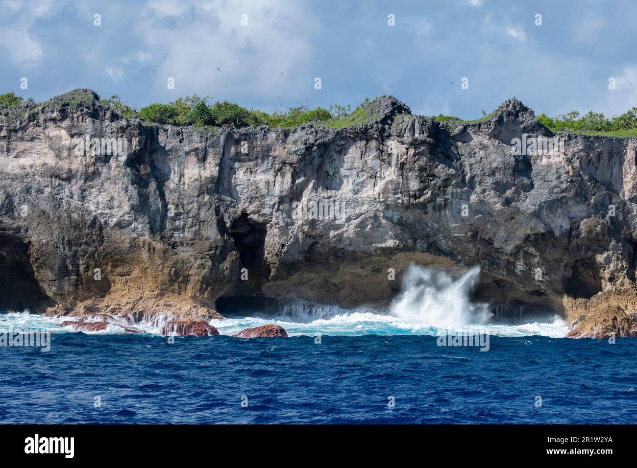 British Overseas Territory, Pitcairn Islands, Henderson Island. Rugged ...