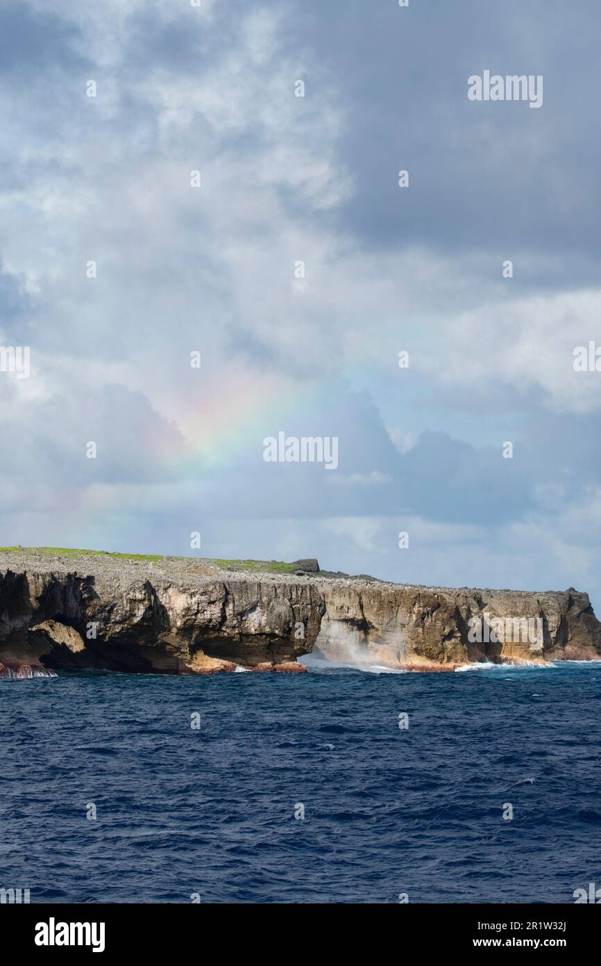 British Overseas Territory, Pitcairn Islands, Henderson Island. Rugged ...