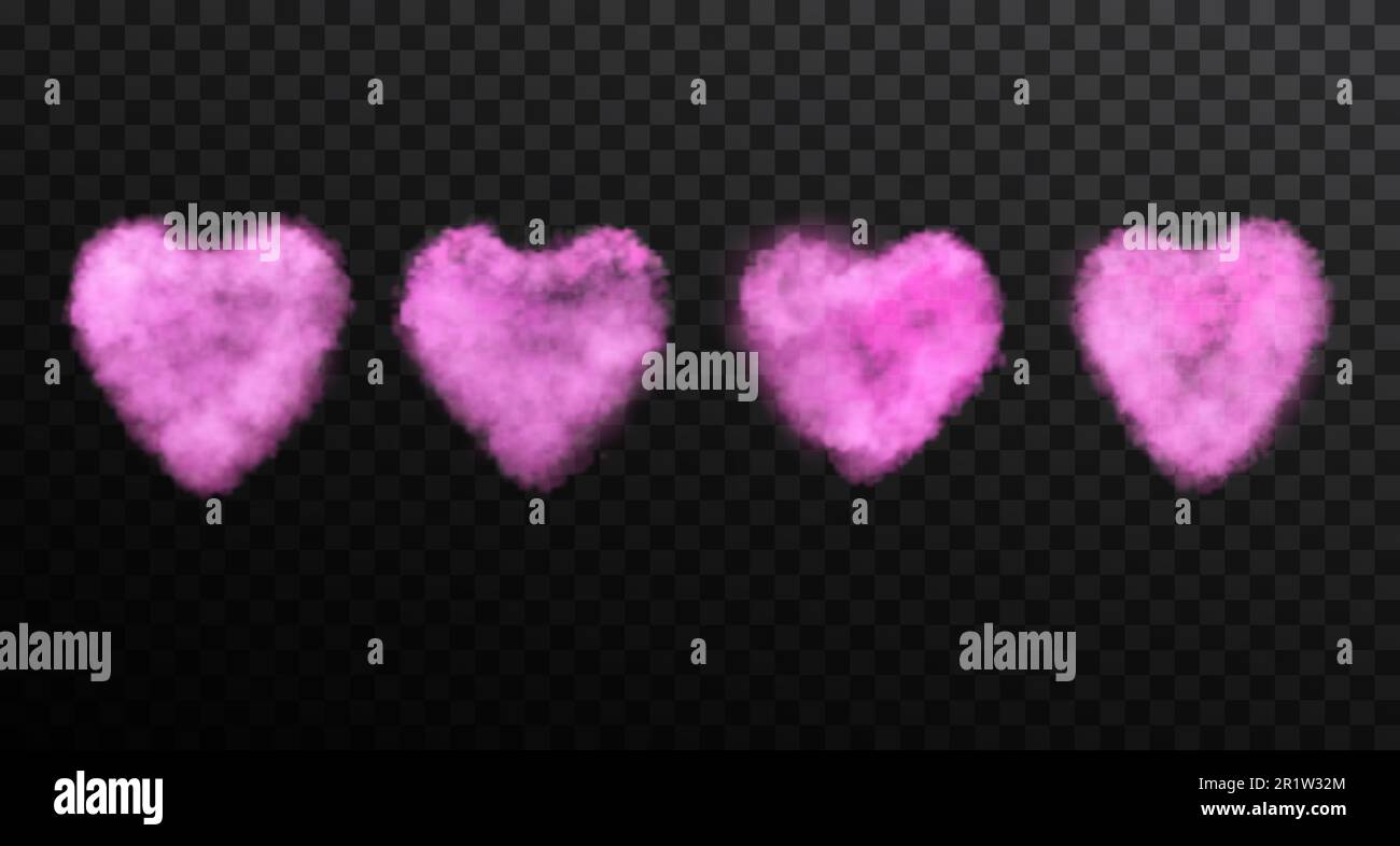 Set of pink colored heart shaped steam Stock Vector Image & Art - Alamy