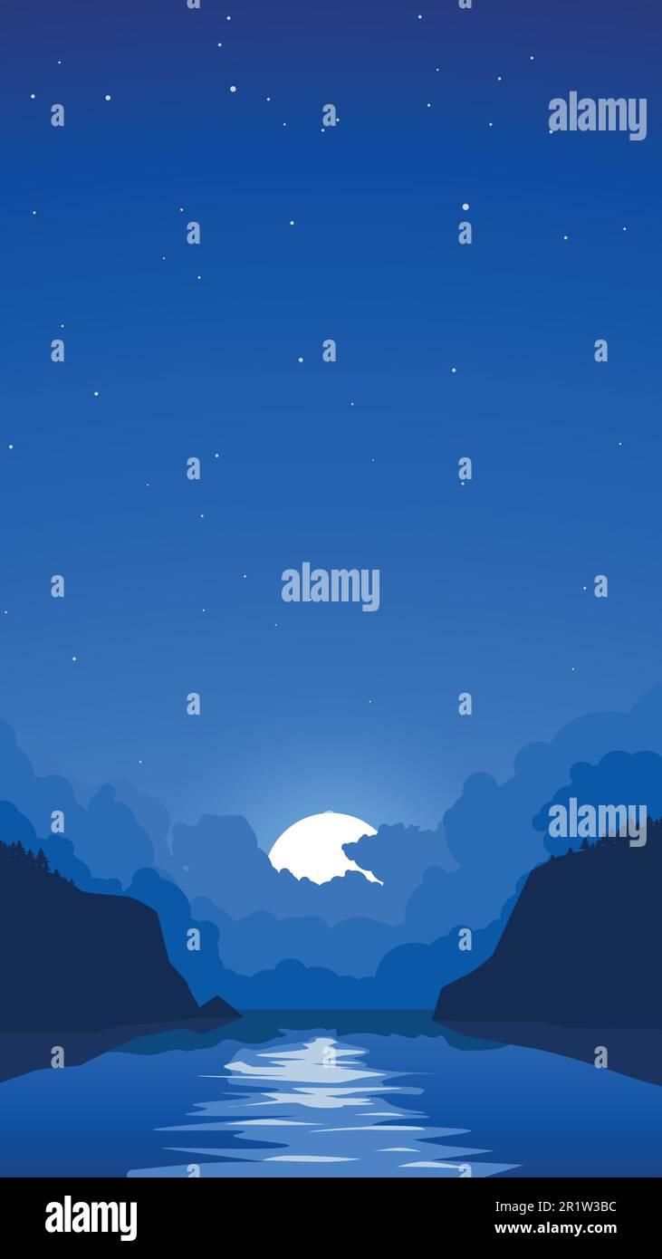 Full moon in cloudy night Stock Vector Images - Alamy
