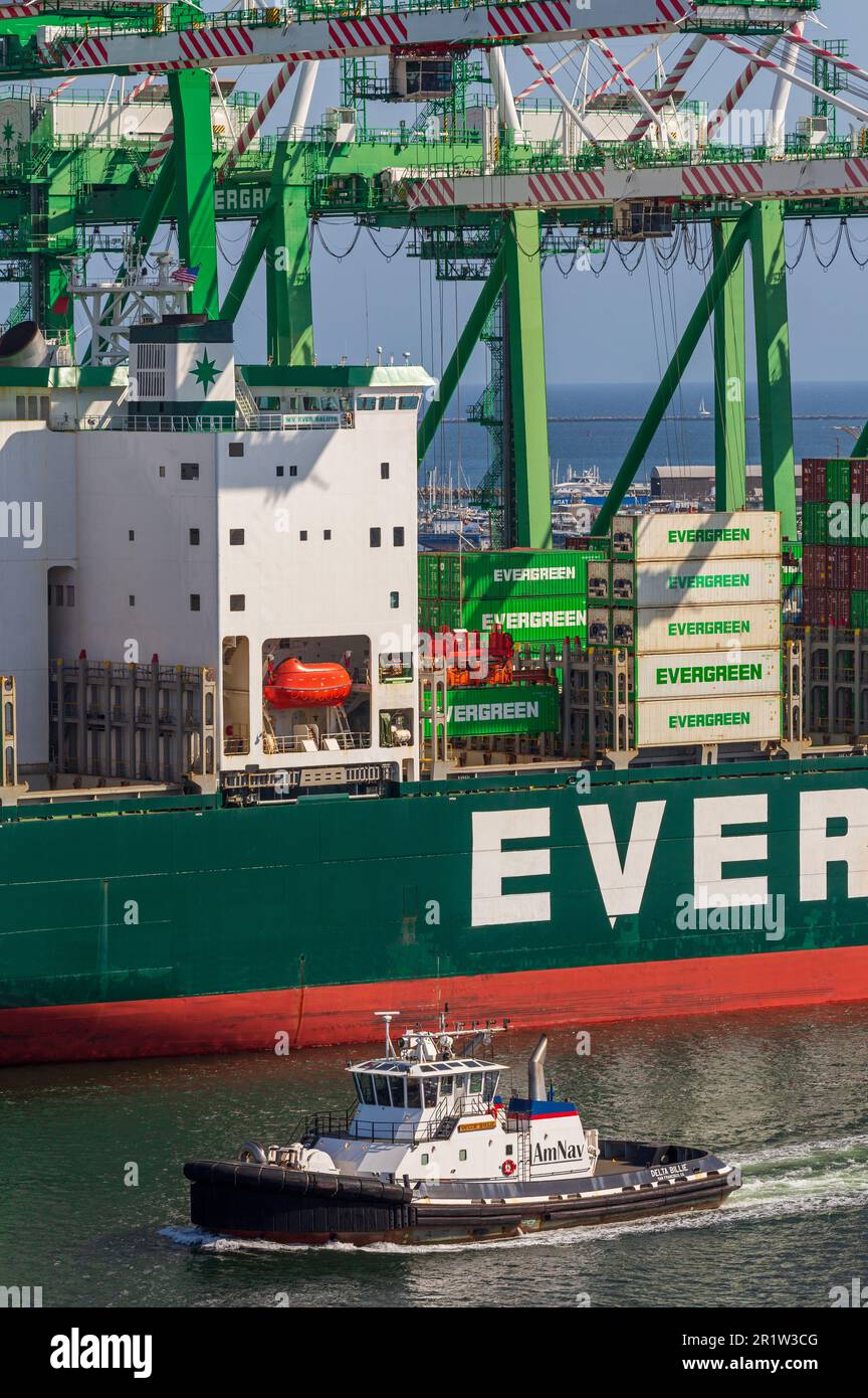 Evergreen Container Terminal, Port of Los Angeles, San Pedro, Southern ...