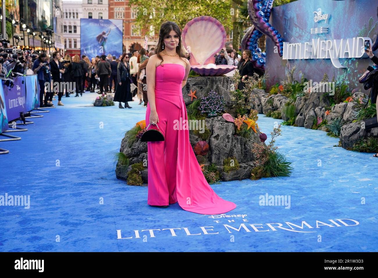 Emily Coates upon arrival for the premiere of The Little Mermaid, in ...