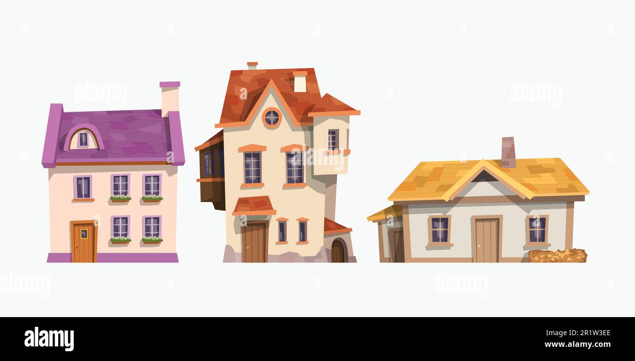 Houses in historic street Stock Vector Images - Alamy