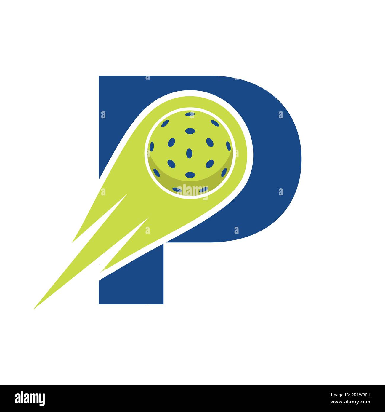 Initial Letter P Pickleball Logo Concept With Moving Pickleball Symbol ...