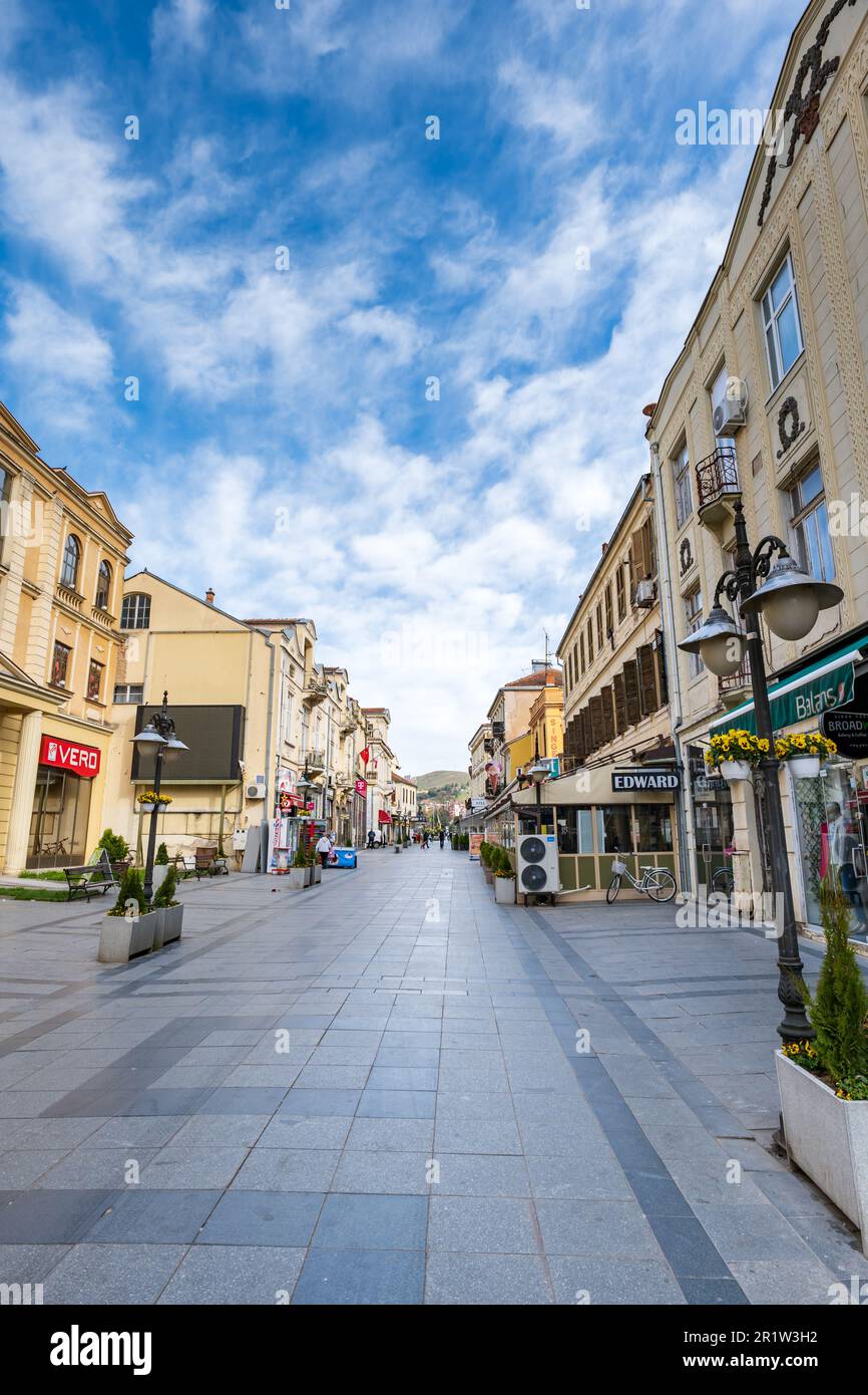 Bitola, North Macedonia - April 2023: Bitola downtown famous street ...