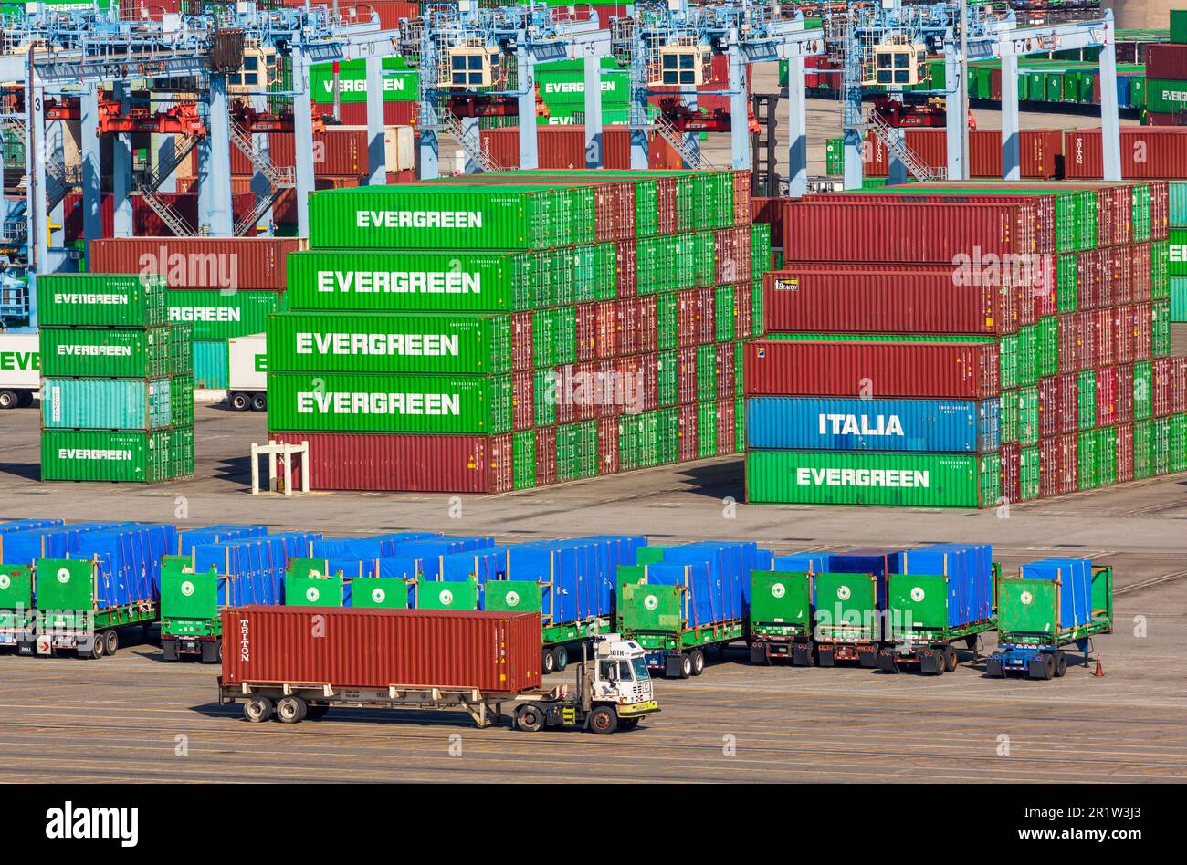 Evergreen Container Terminal, Port of Los Angeles, San Pedro, Southern ...