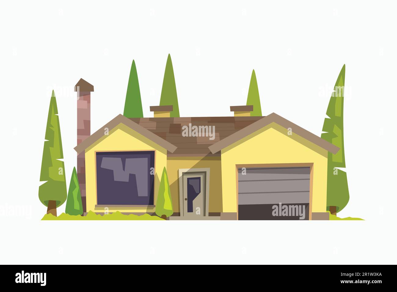 Traditional colorful yellow house Stock Vector Images - Alamy