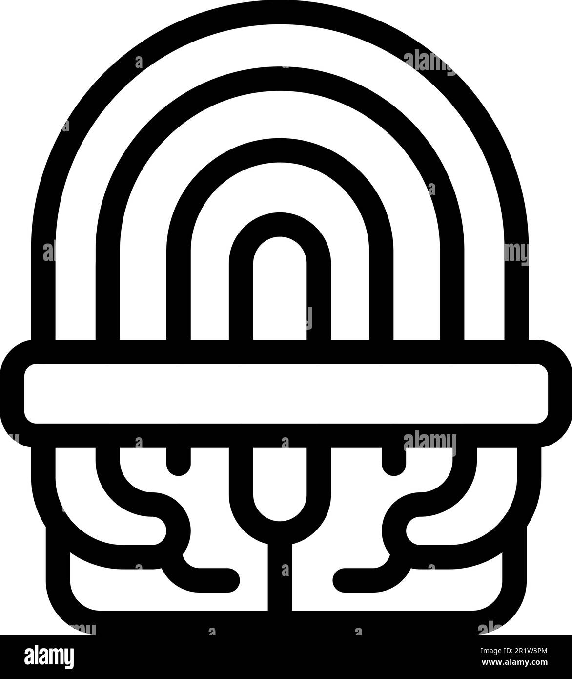 Scan finger icon outline vector. Hand touch. Human id scanner Stock ...