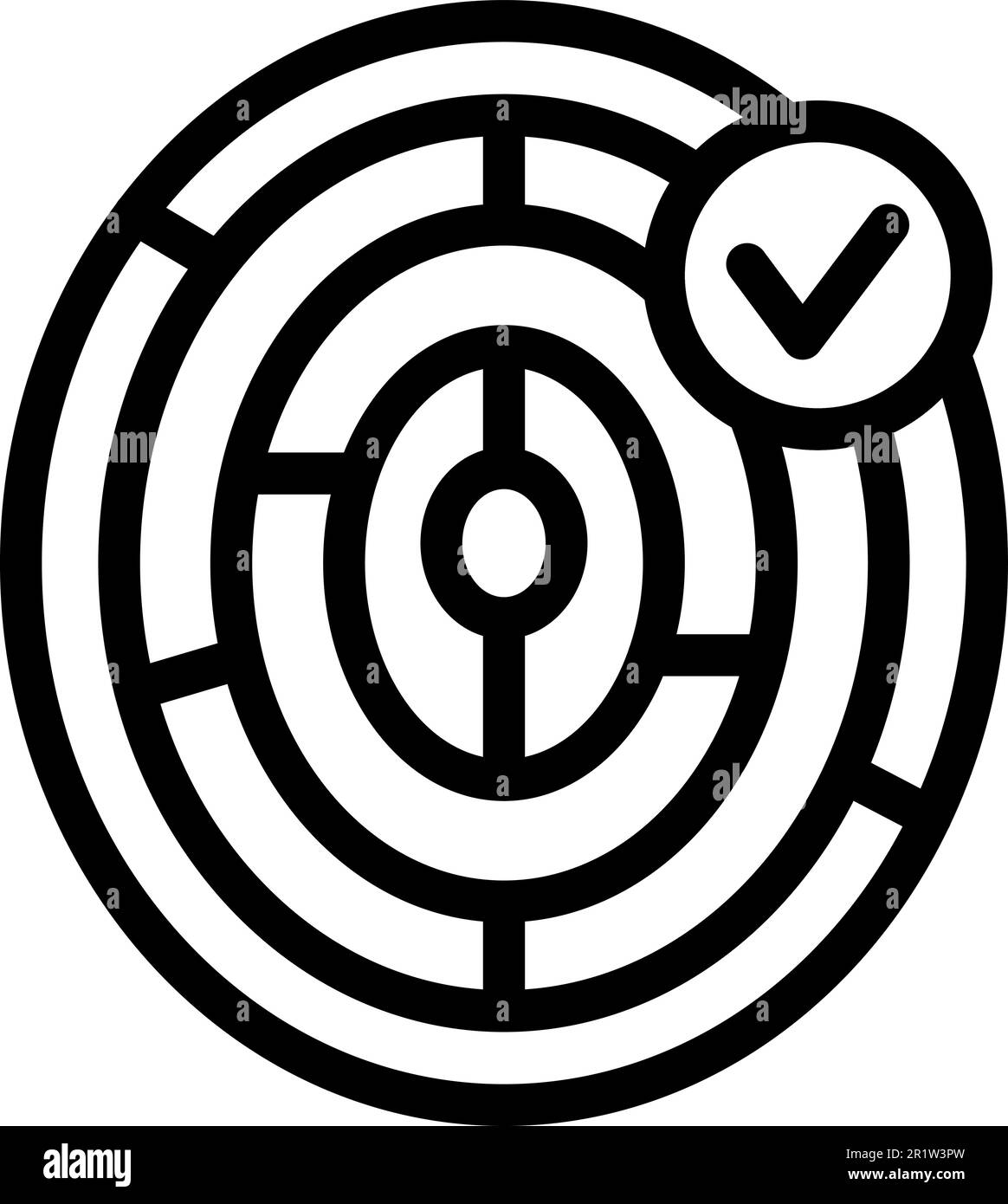 Approved fingerprint icon outline vector. Id scanner. Safety digital ...