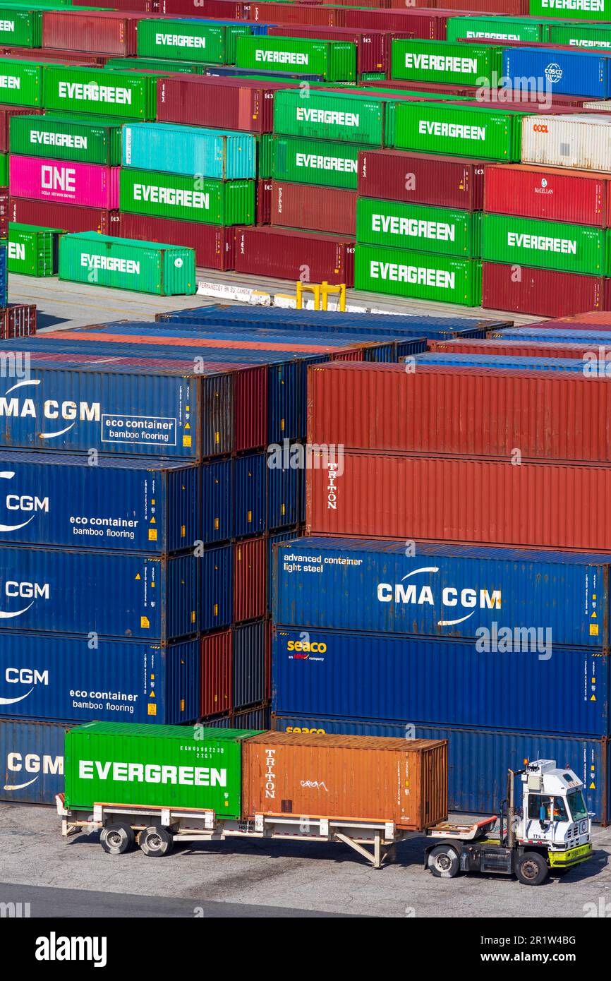 Evergreen Container Terminal, Port of Los Angeles, San Pedro, Southern ...