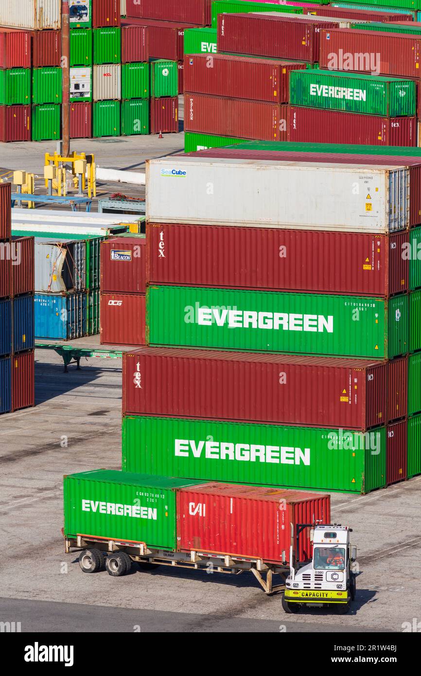 Evergreen Container Terminal, Port of Los Angeles, San Pedro, Southern ...