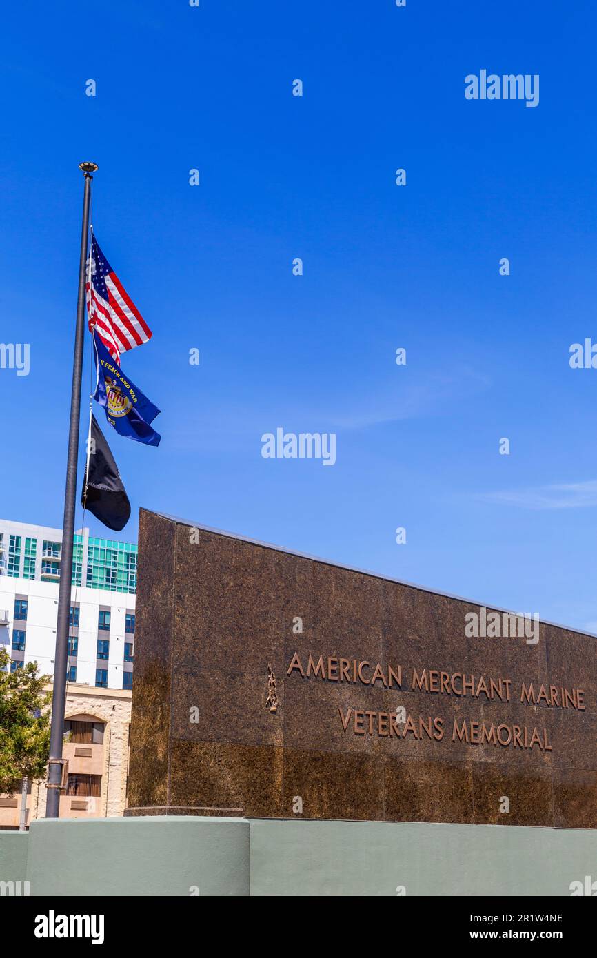 American Merchant Marine Memorial, Port of Los Angeles, San Pedro ...