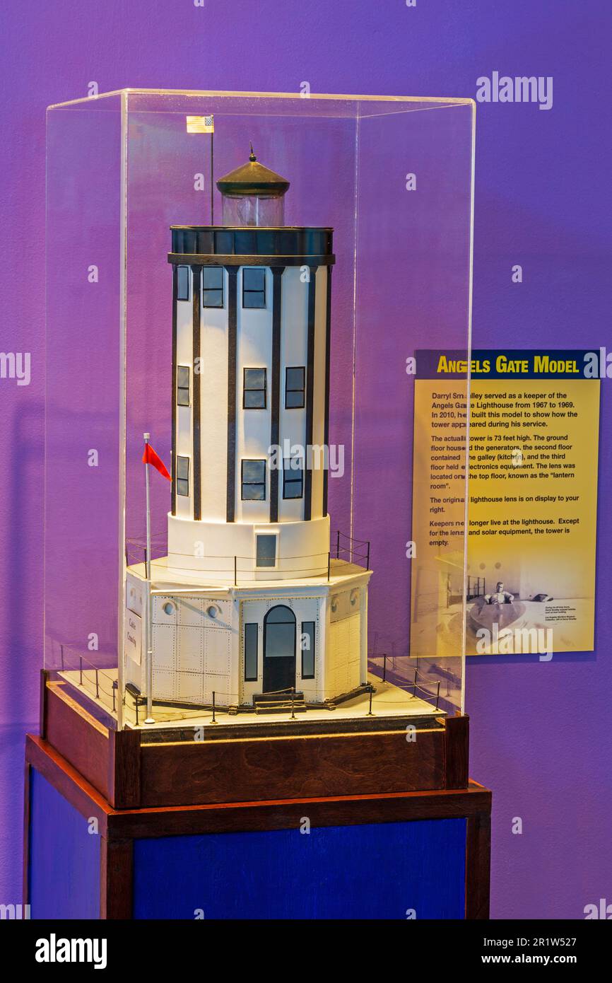 Angels Gate Lighthouse model, Los Angeles Maritime Museum, San Pedro ...
