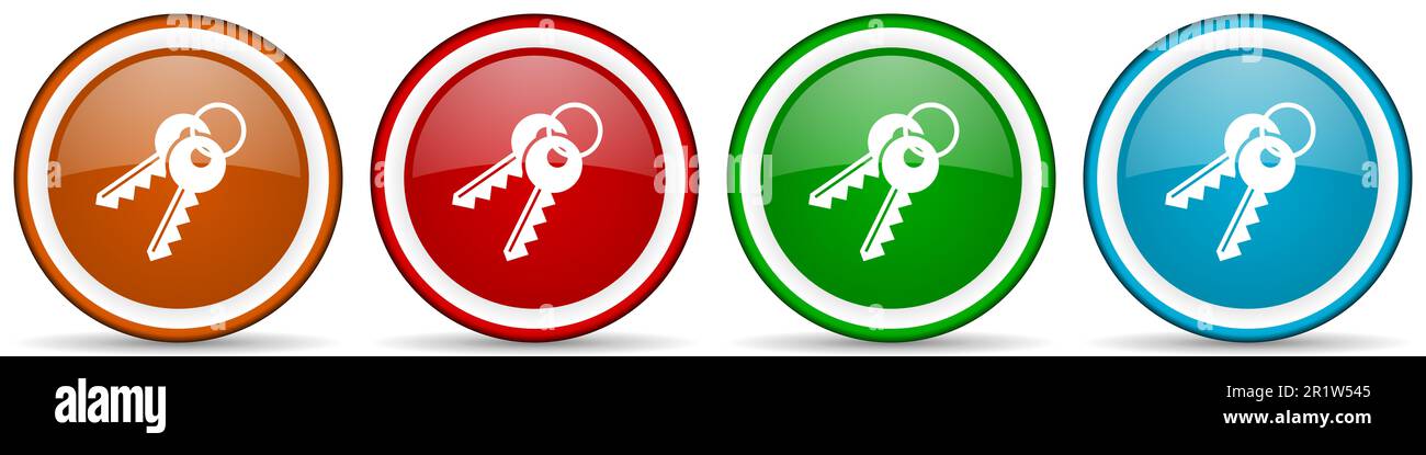 Keys glossy icons, set of modern design buttons for web, internet and ...