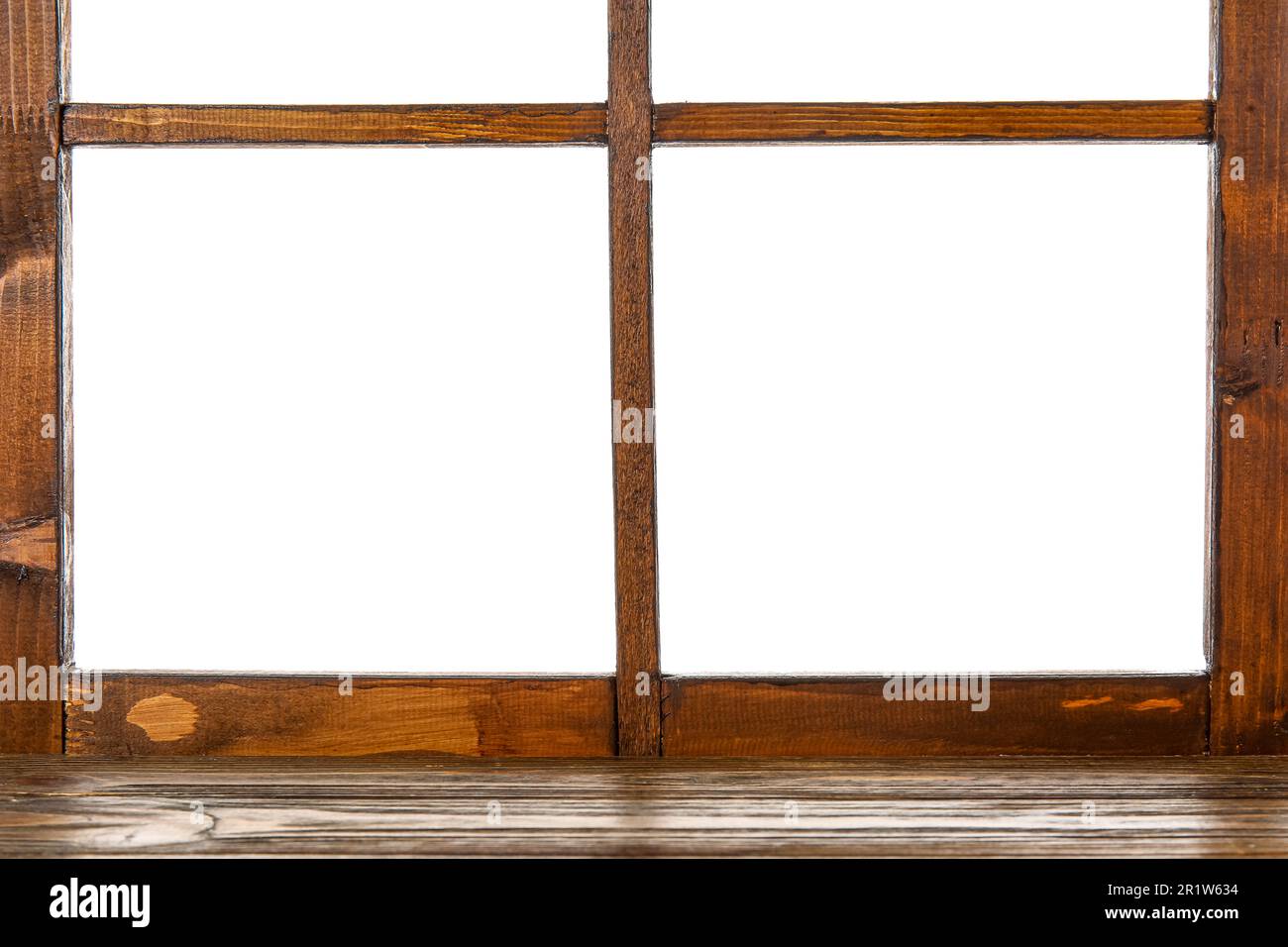 Wooden window frame isolated on white background, closeup Stock Photo ...