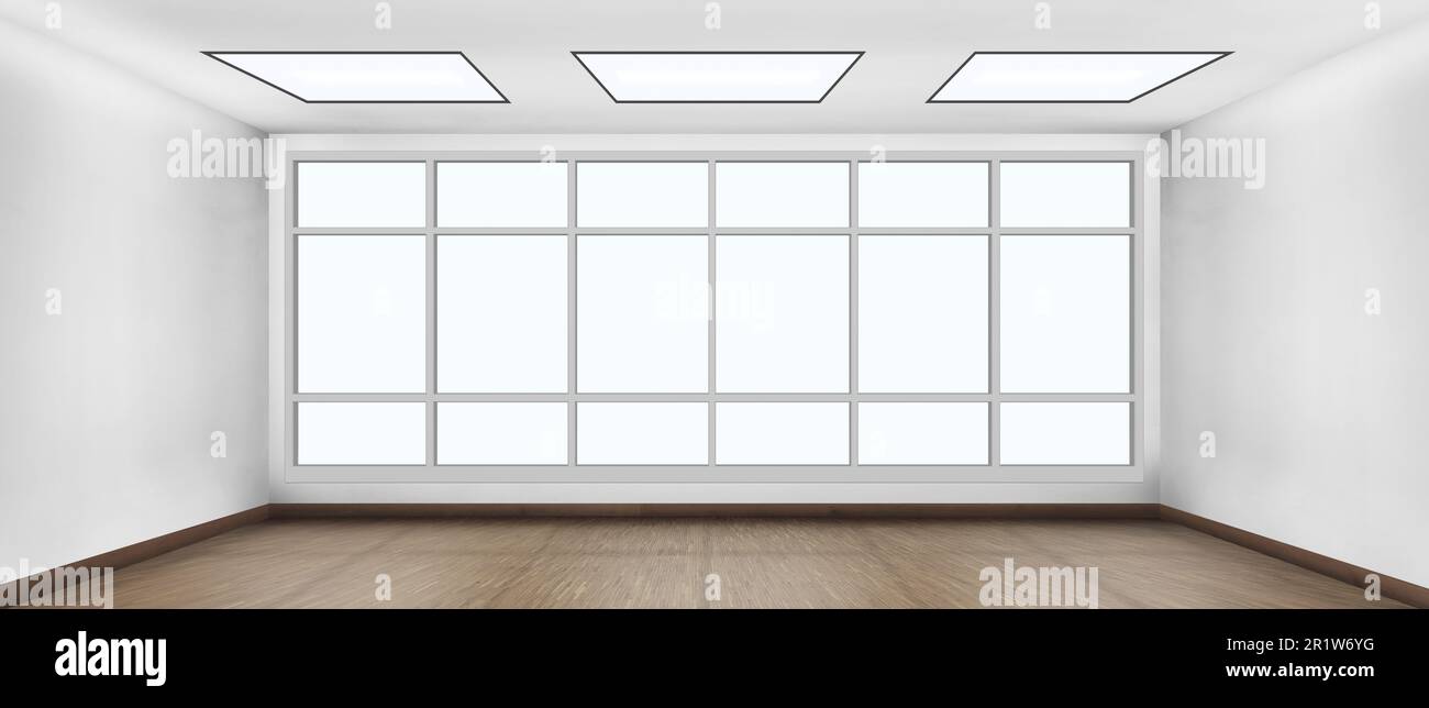 light white room with big blank window Stock Photo - Alamy